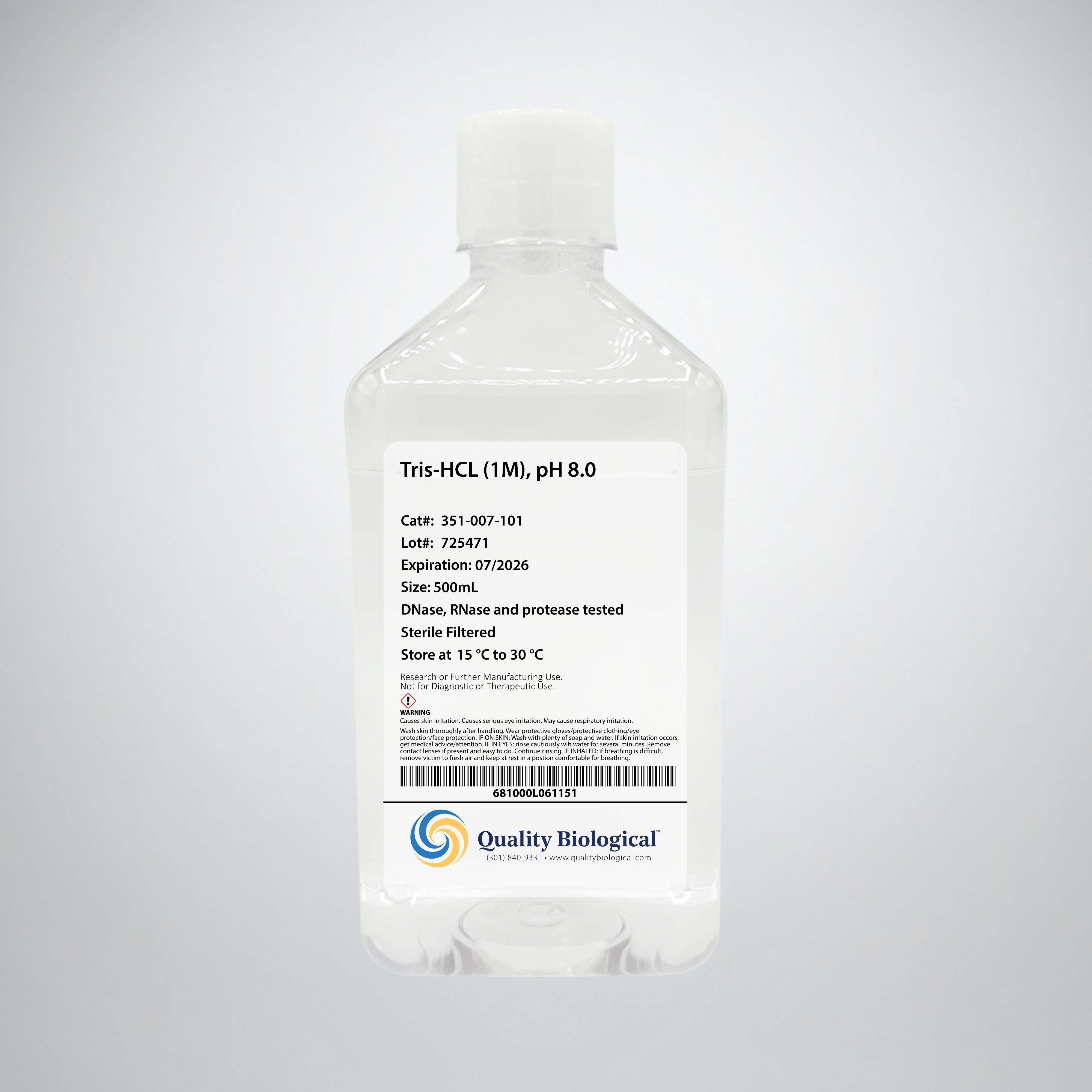 Buy Tris HCl (1 M), pH 8.0 – Quality Biological